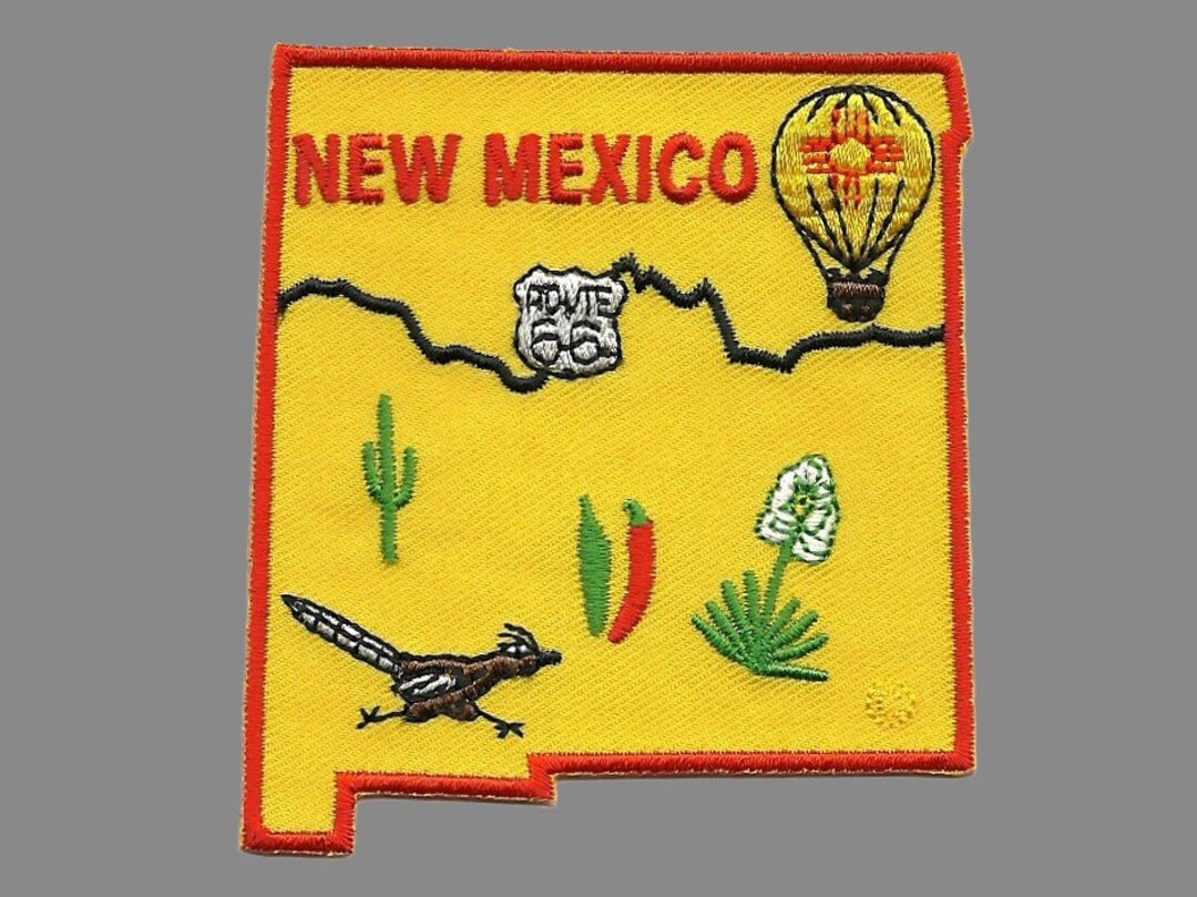 New Mexico Patch – State Shape – Roadrunner – New Mexico Souvenir ...