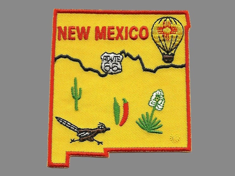 New Mexico Patch State Shape Roadrunner New Mexico | Etsy