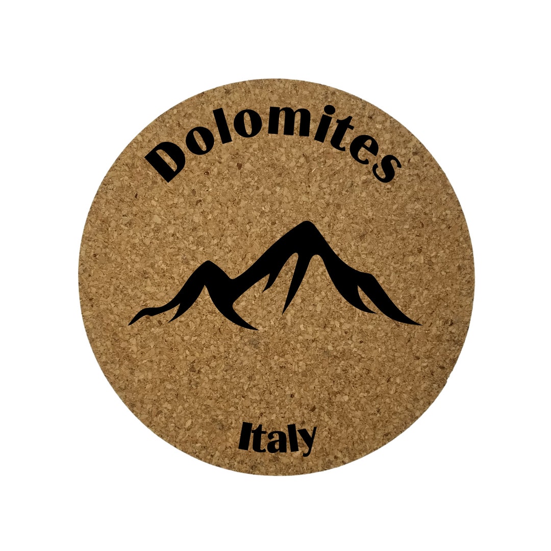 Dolomites Italy Set of 4 Mountains Cork Coasters Souvenir Skiing Ski ...