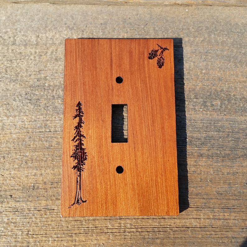 Wood Light Switch Cover Plate Rustic Home Decor California - Etsy