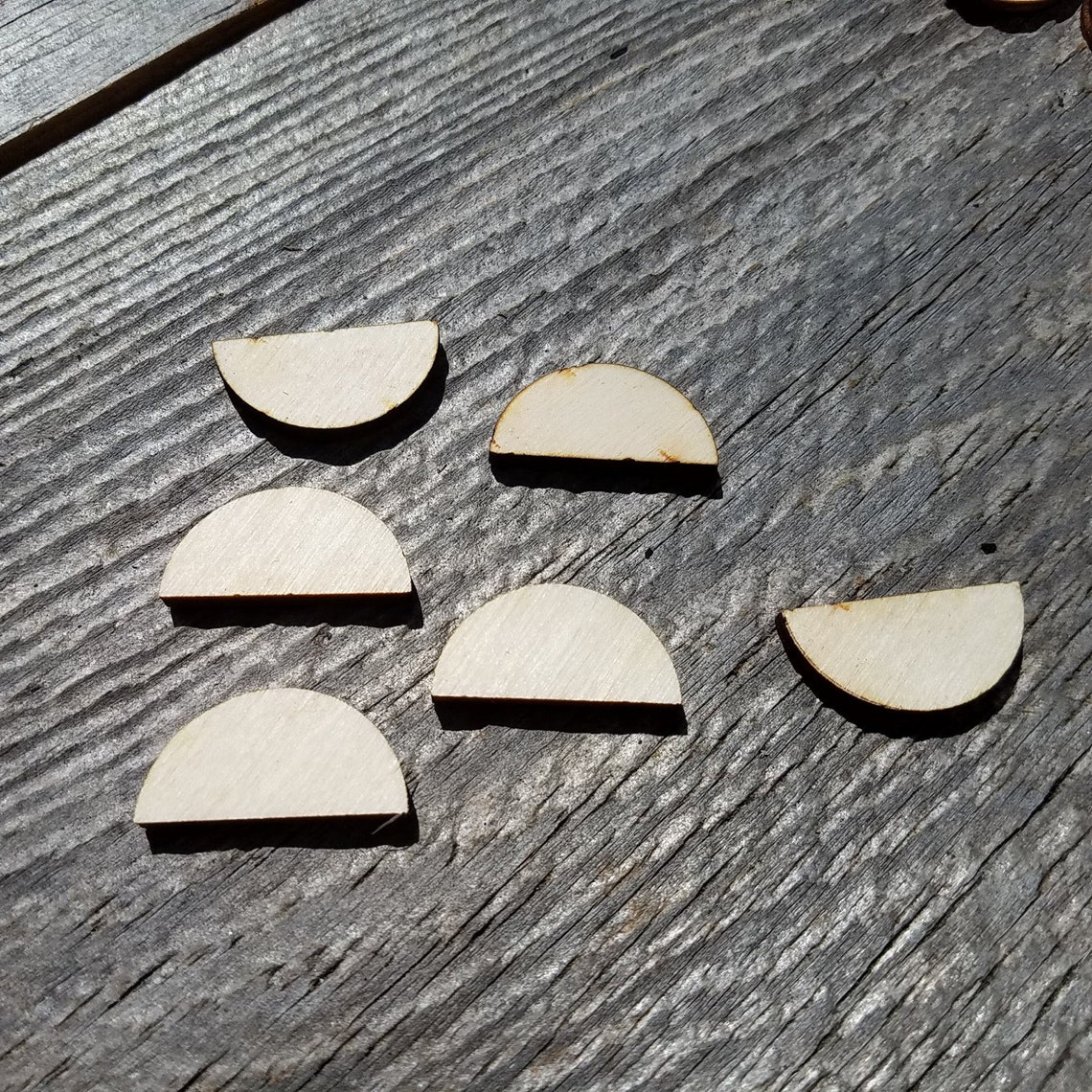 Wood Half Circles 1 Inch Wood Cutout Lot of 24 Wood - Etsy