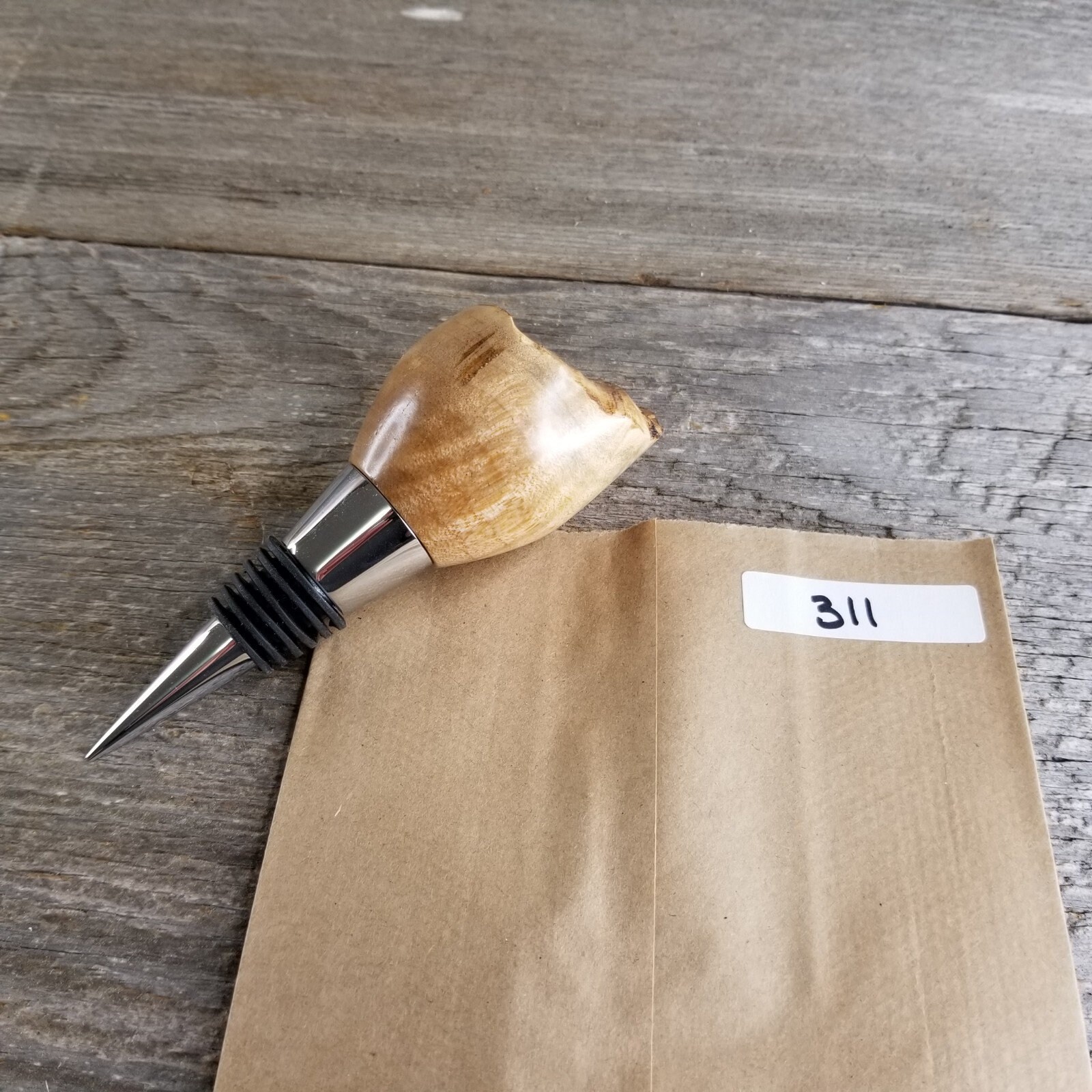 Wood Wine Stopper Maple Live Edge Rustic Engagement Gift | Etsy