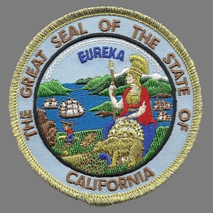 Great California State Seal Patch Seal of the State Golden Bear Eureka ...