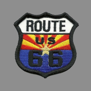 US Route 66 Arizona State Flag Iron on Patch Applique Souvenir AZ ...
