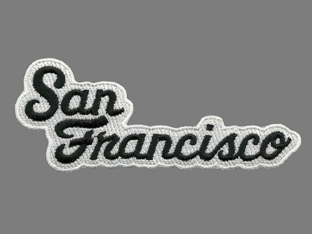 San Francisco Patch – Script Cursive Font – Black and White – Travel ...