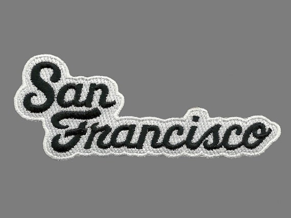 San Francisco Patch Script Cursive Font Black and White | Etsy