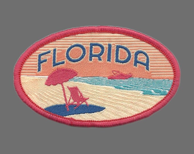 Florida Patch – Beach Scene FL the Sunshine State Travel Patch ...