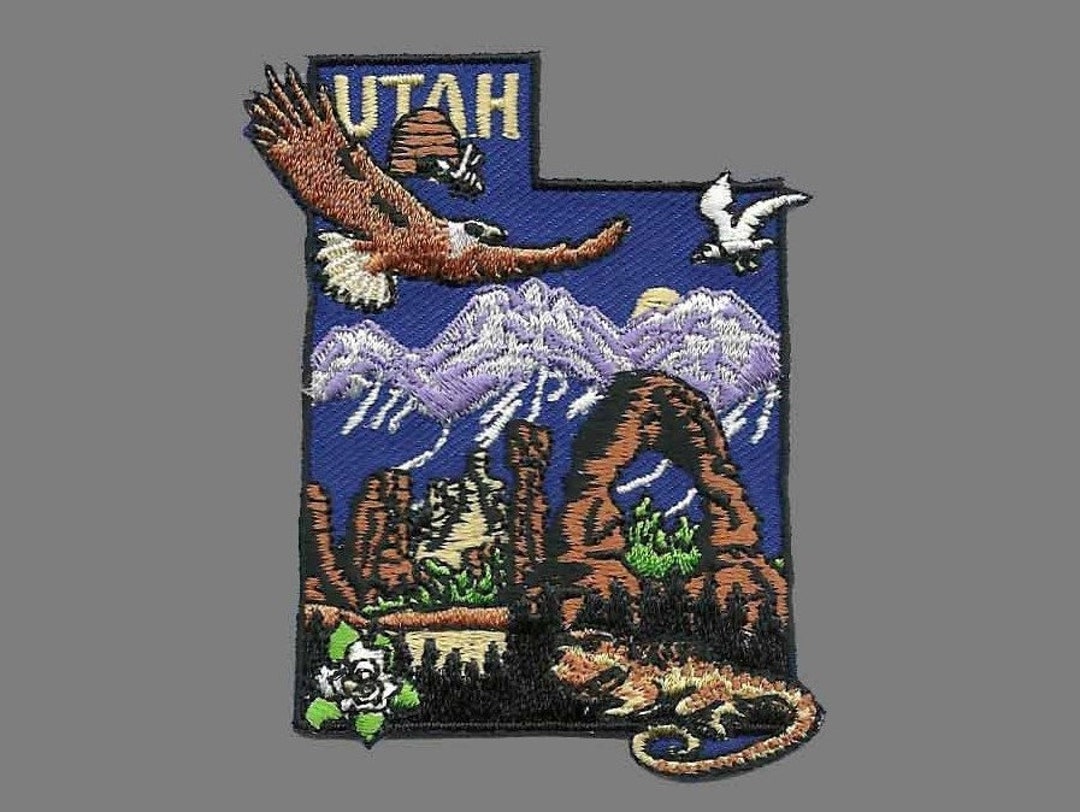 Utah Patch – UT Map – Utah State Shape- Travel Patch Iron on – UT ...