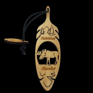 Ketchikan Alaska Moose Christmas Ornament Wood Laser Cut Handmade in ...
