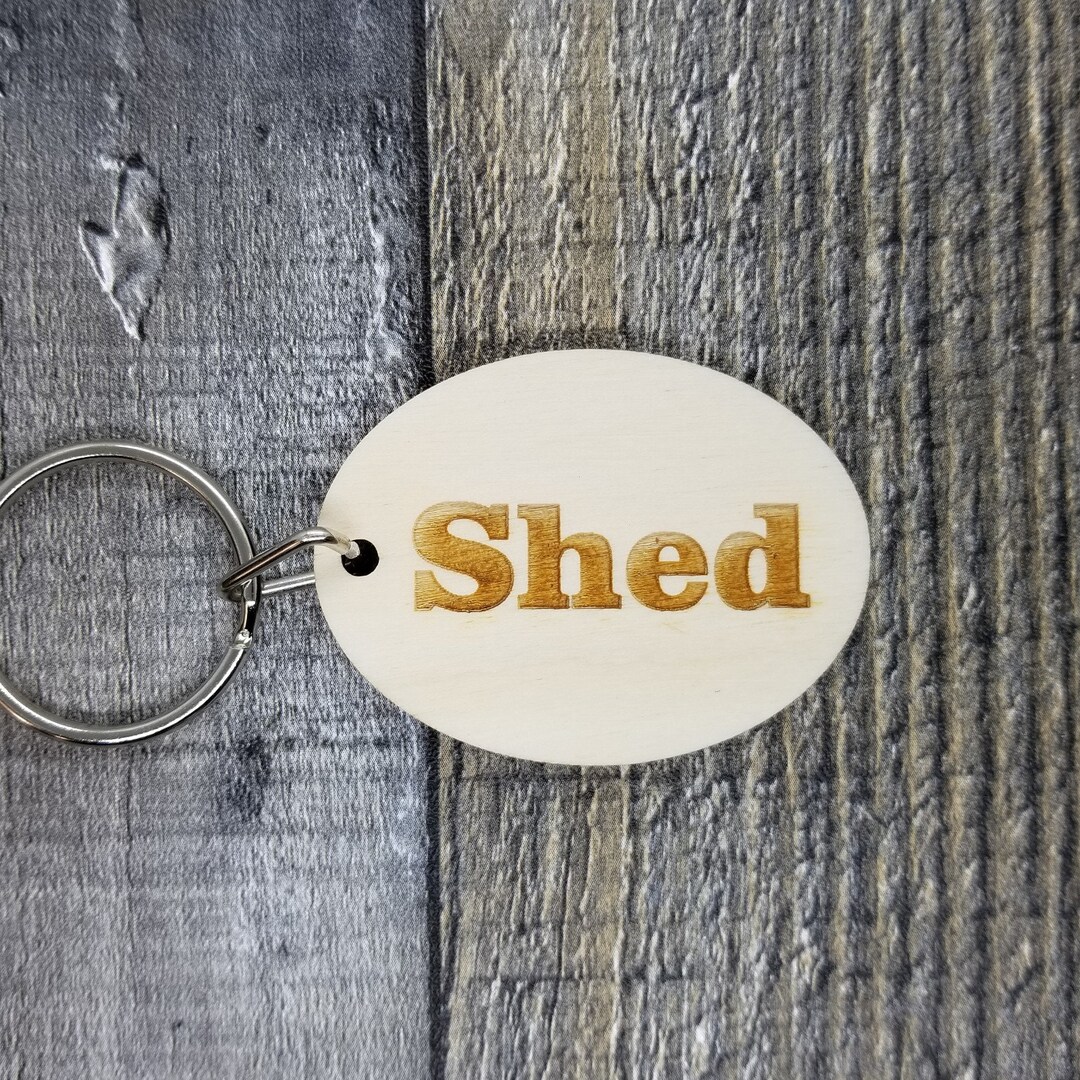 Shed Wood Keychain Key Ring Keychain Gift - Key Chain Key Tag Key Ring ...