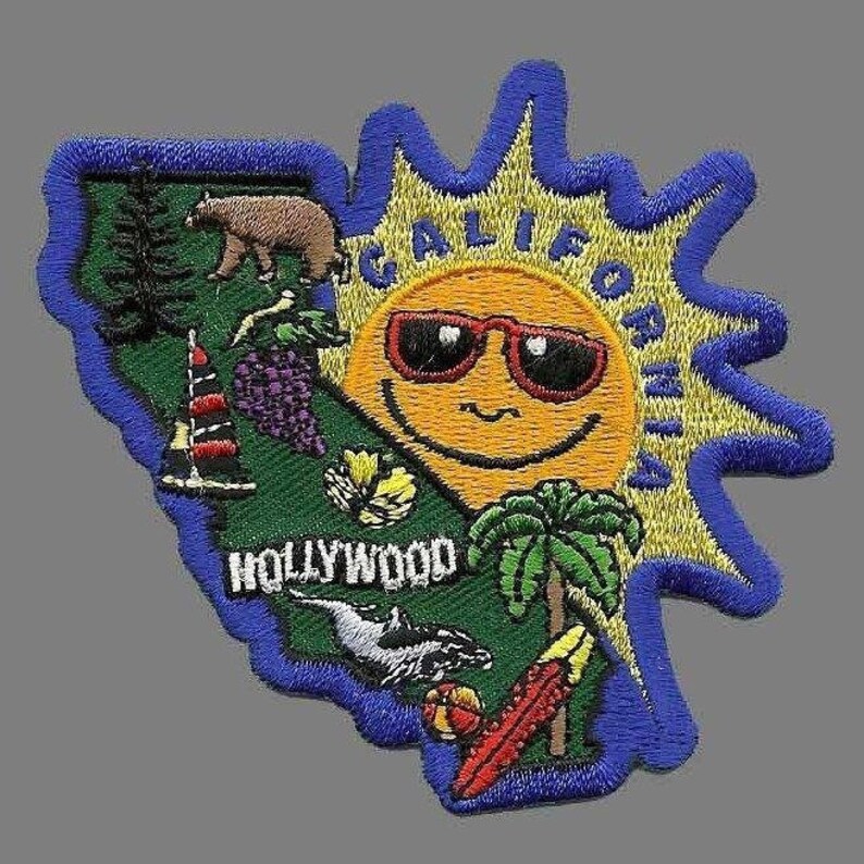 California Patch State Shape Big Sun and Map Iron on | Etsy