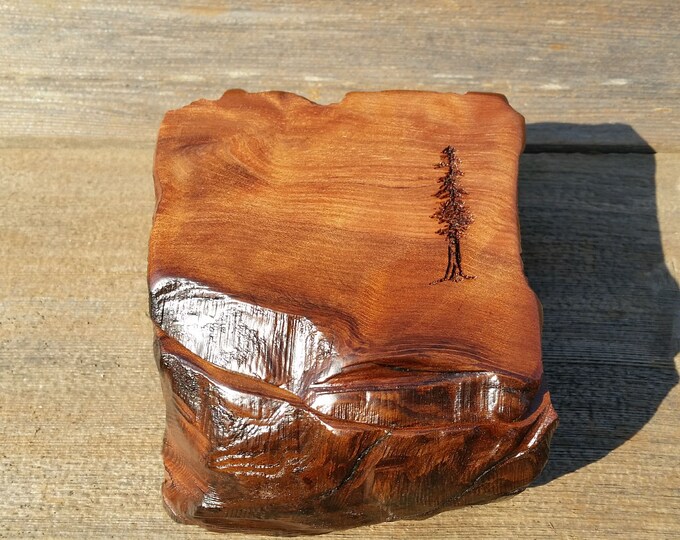 Wood Valet Box Curly Redwood Tree Engraved Rustic Handmade - Etsy