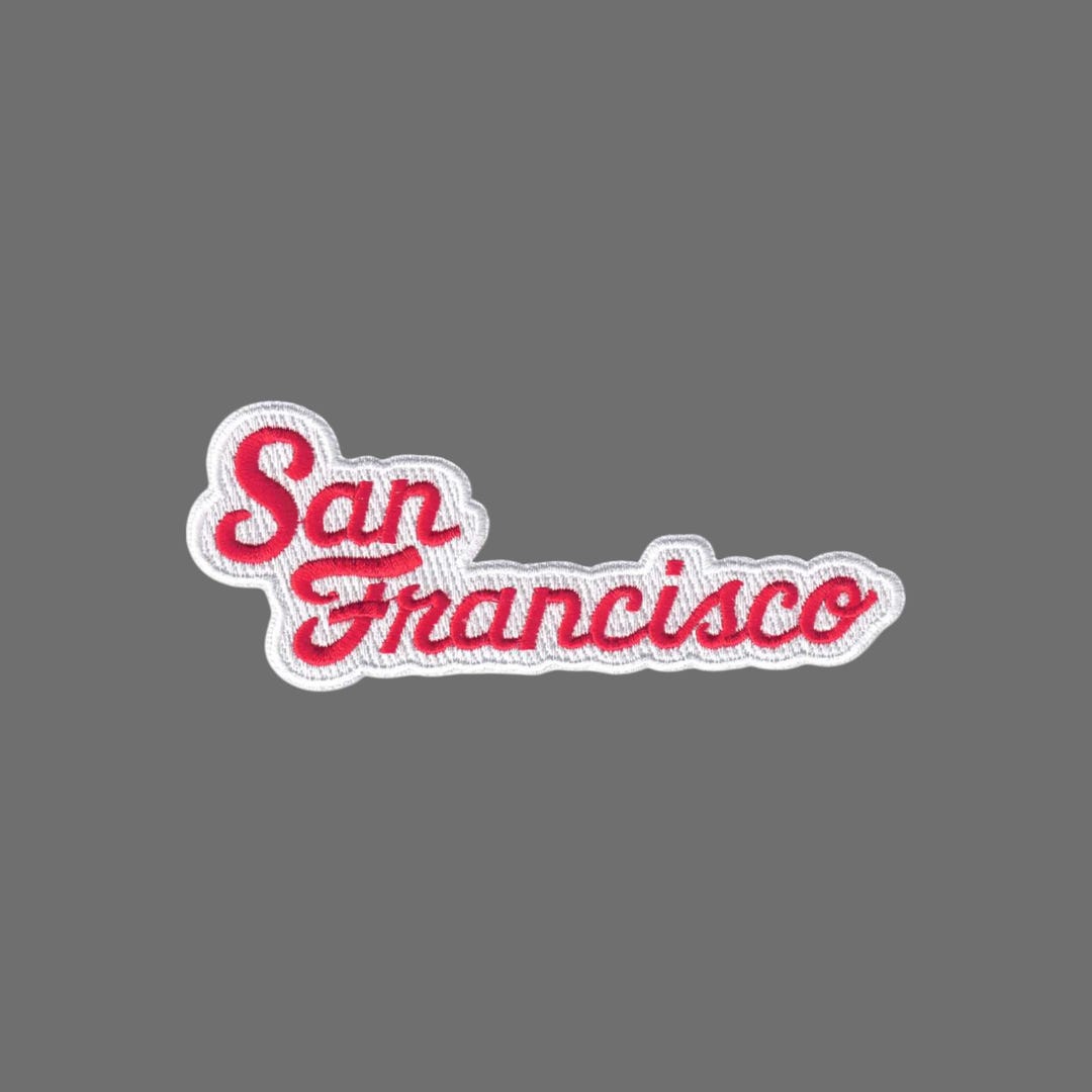 San Francisco Patch – Script Cursive Font – California Souvenir – Red ...