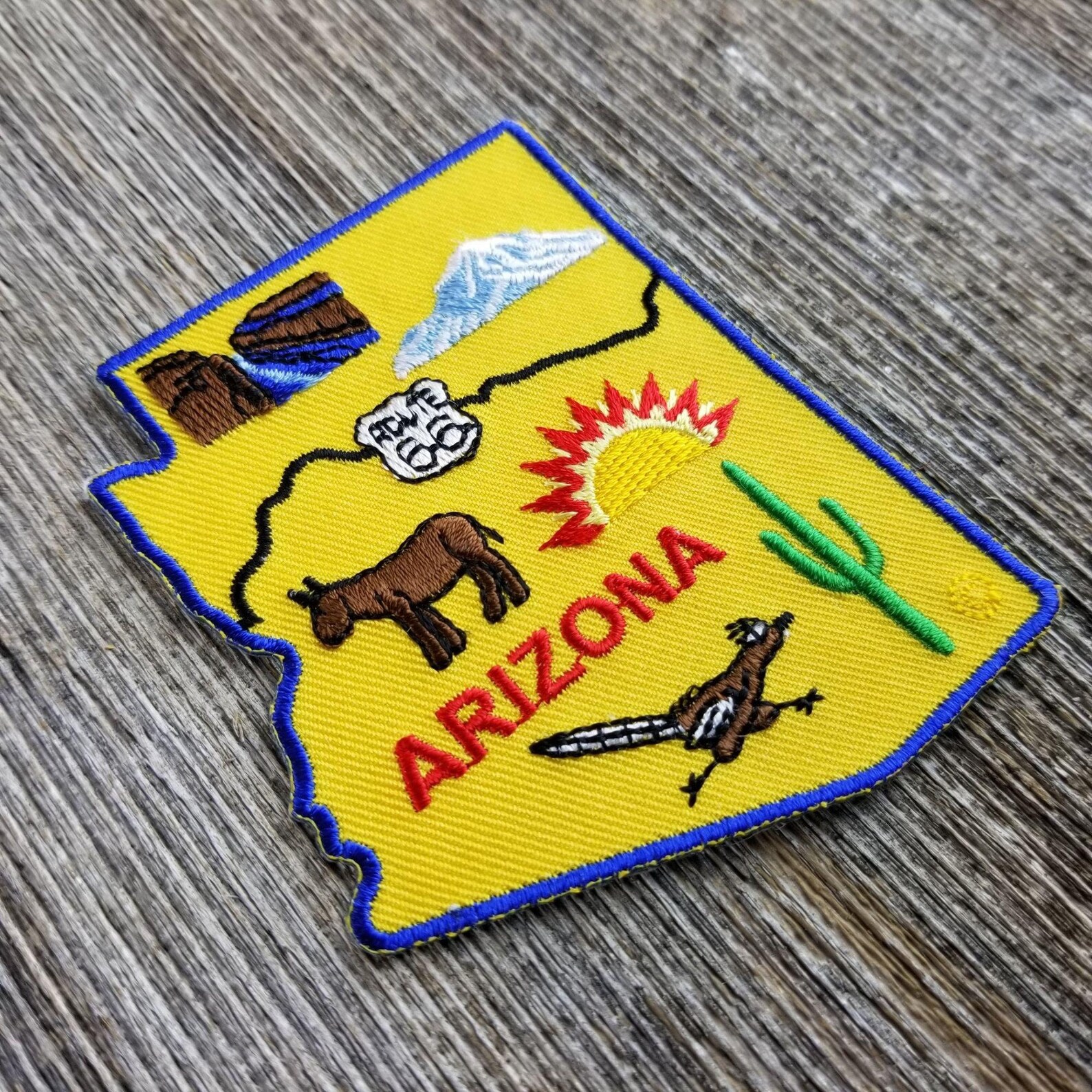 Arizona Patch Grand Canyon Cactus Route 66 Roadrunner | Etsy
