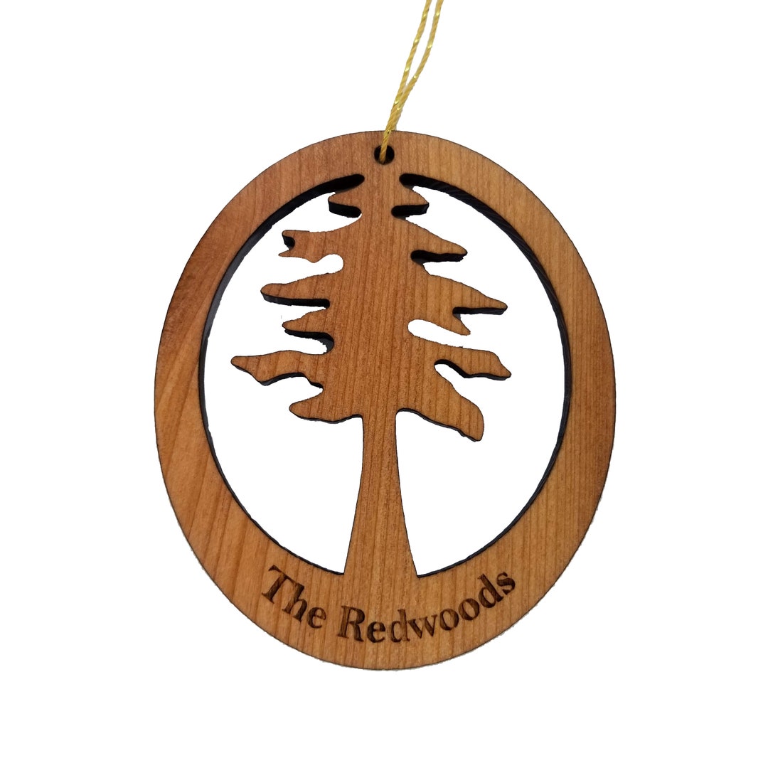 Wood Christmas Ornament Redwood Tree the Redwoods Oval California ...