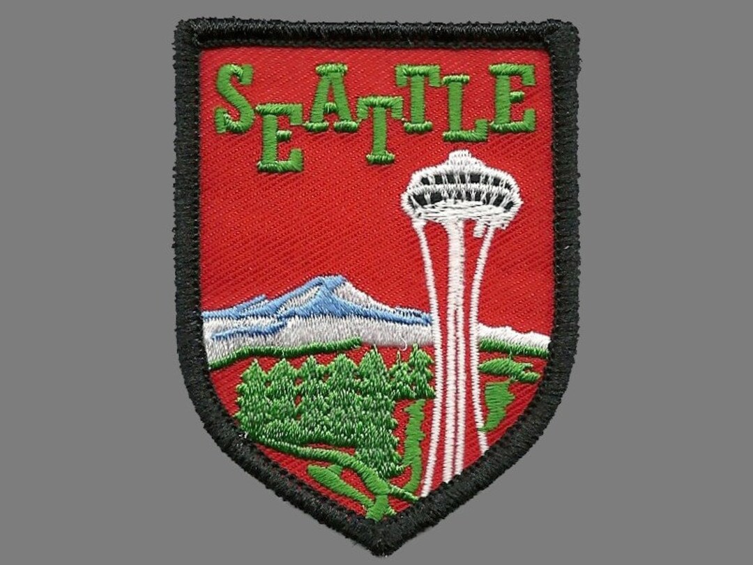 Seattle Patch – Space Needle – Mt Rainier Washington WA Patch Iron on ...