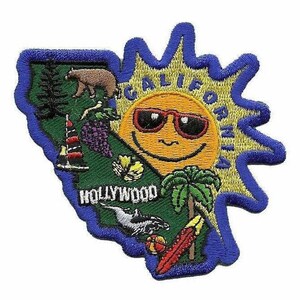 California Patch – State Shape – Big Sun and Map – Iron on Souvenir ...