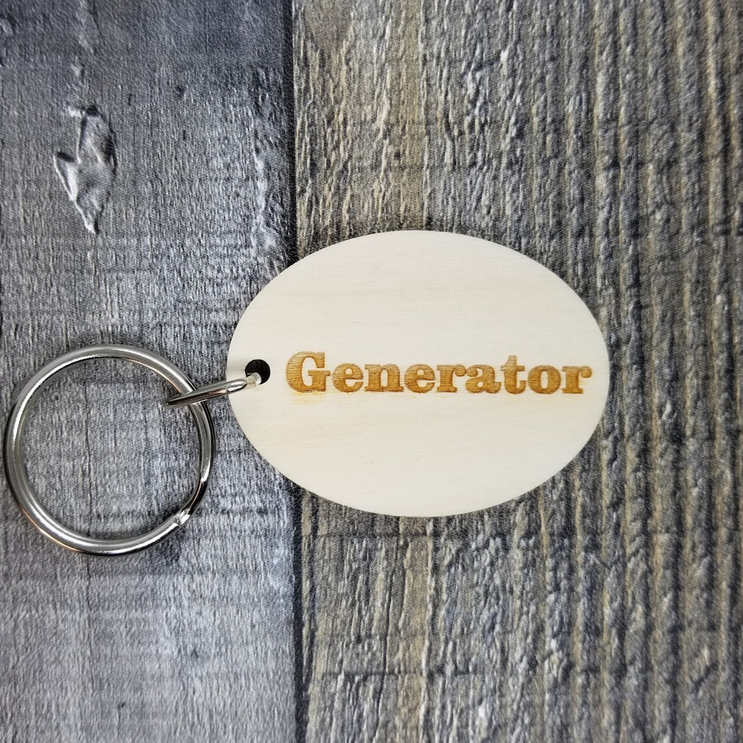 Generator Door Wood Keychain Key Ring Keychain Gift - Key Chain Key Tag ...