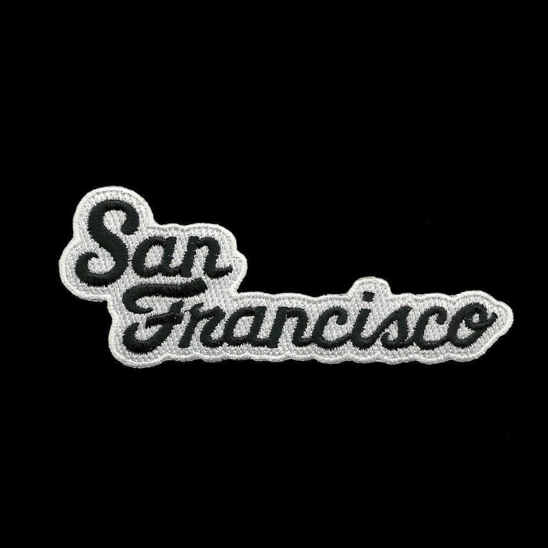 San Francisco Patch – Script Cursive Font – Black and White – Travel ...