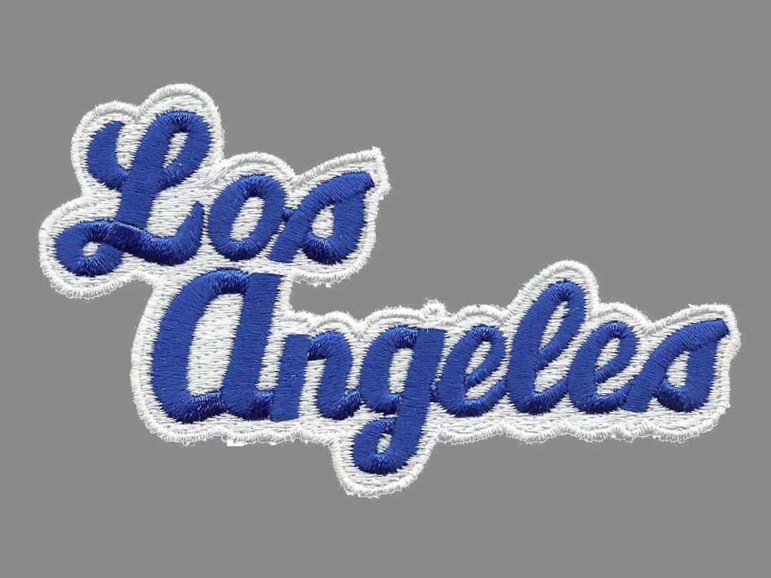 Los Angeles Patch – Script Blue and White – Travel Patch Iron on ...