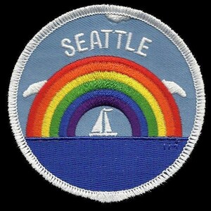 Seattle Patch – Rainbow and Sailboat – Washington Souvenir Iron on ...