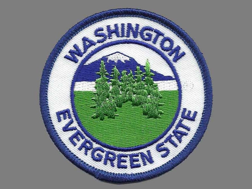 Washington Patch Iron on Evergreen State WA Travel Patch - Etsy
