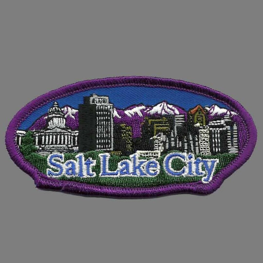 Salt Lake City Utah Patch – SLC UT Skyline – Travel Patch Iron on – UT ...