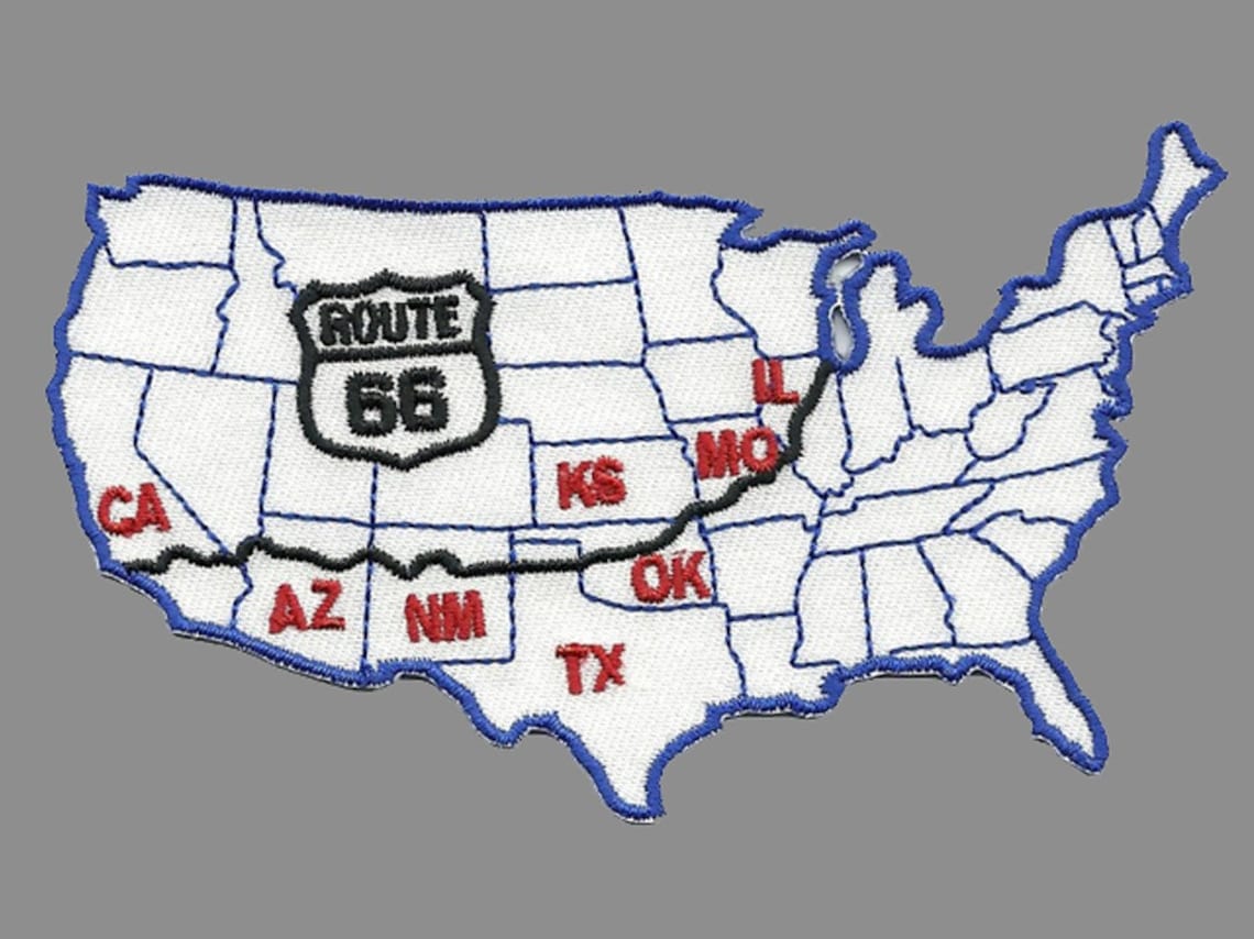 Route 66 Patch USA Map Souvenir United States Shaped Hwy Sign - Etsy