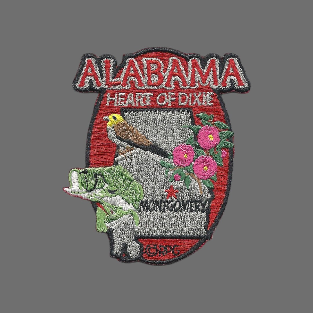 Alabama Patch – AL State Shape- Travel Patch Iron on – Heart of Dixie ...