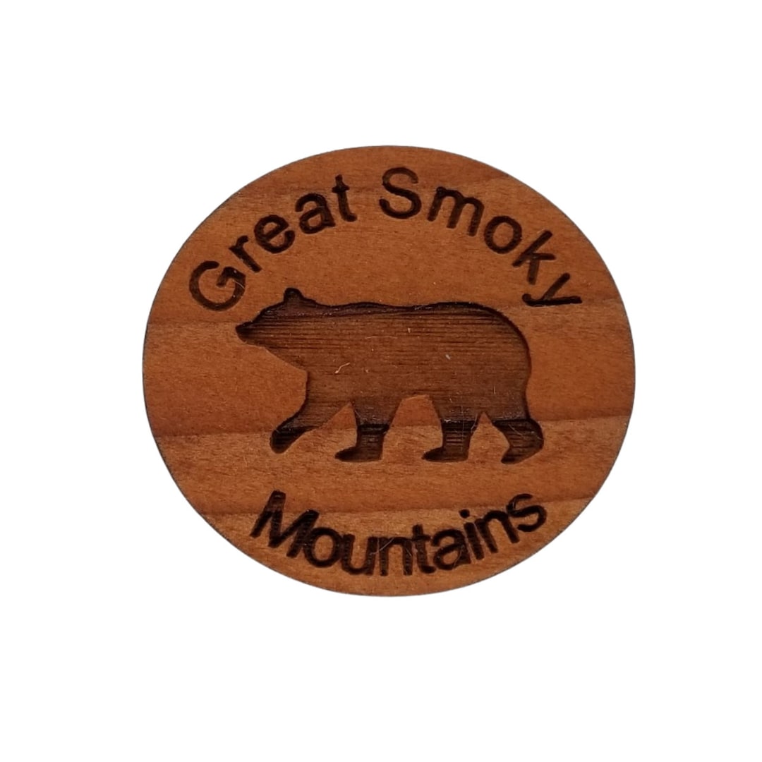 Great Smoky Mountains Hat Pin Bear Design Handmade Wood Made in USA ...