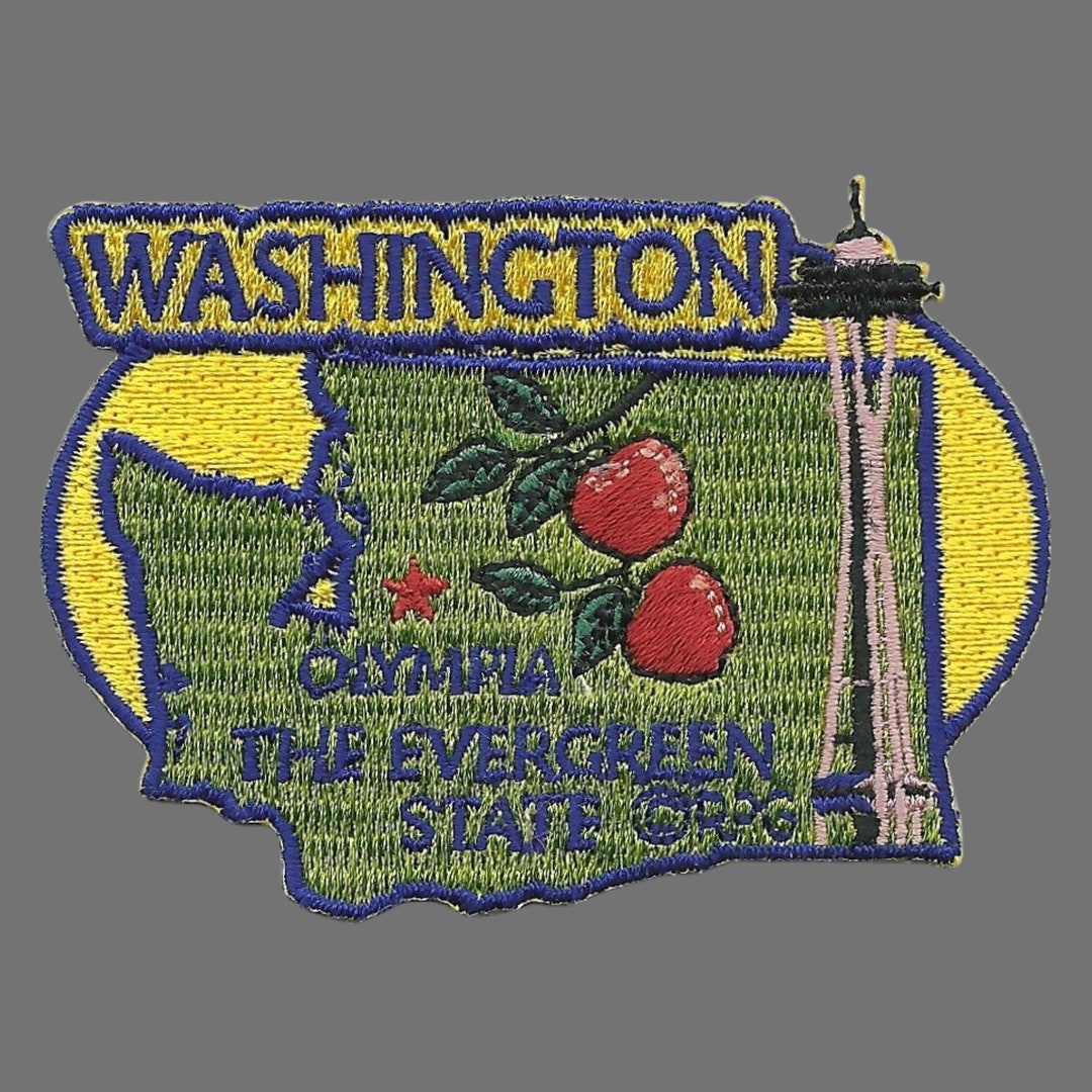 Washington Patch – WA State Travel Patch Souvenir Applique 3" Iron on ...
