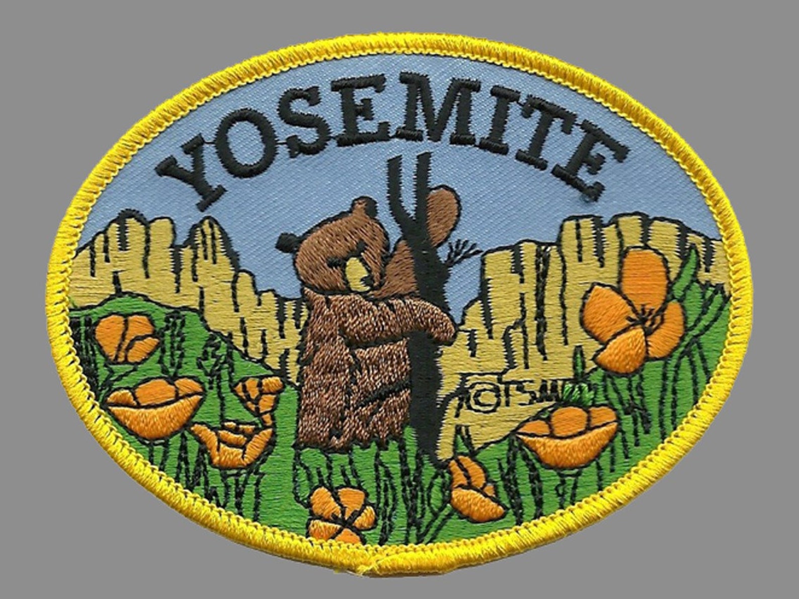 Yosemite National Park Iron on Patch Bear and Poppies - Etsy