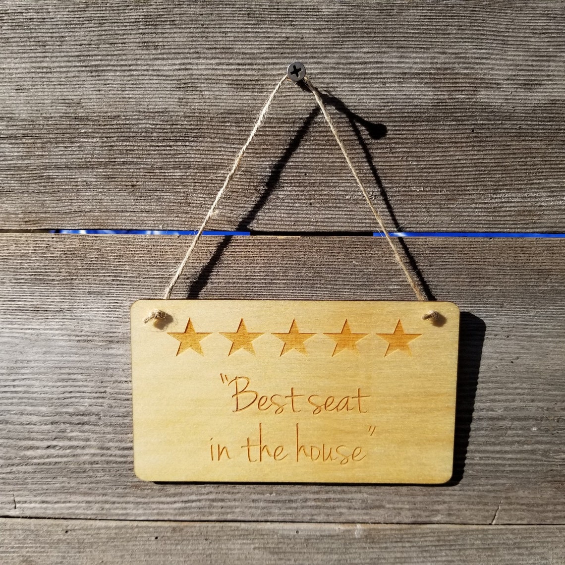 Funny Sign 5 Stars Best Seat in the House Rustic Decor - Etsy