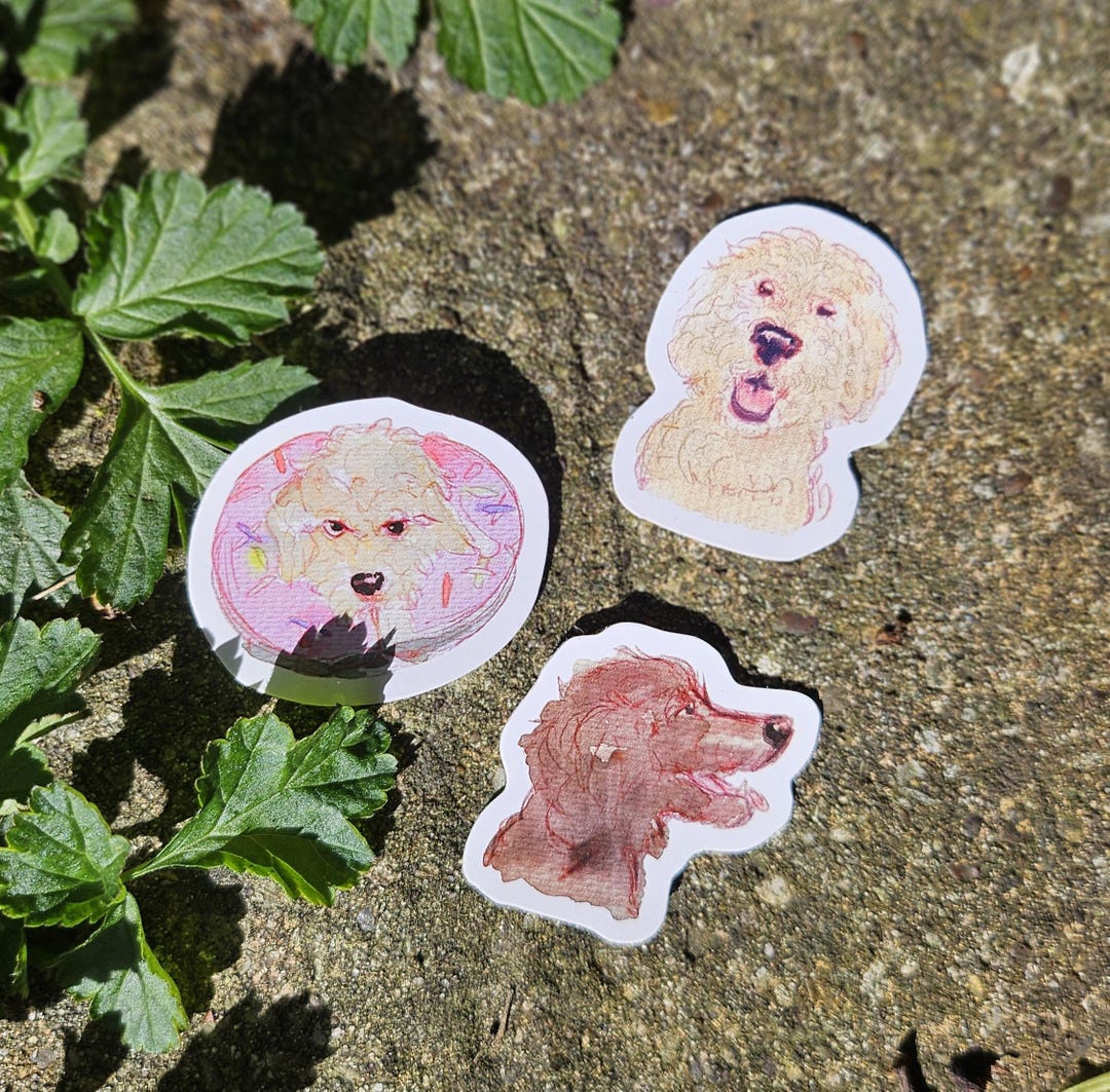 Set of 3 Dog Stickers | Glossy Die-cut Mini Decals - Etsy