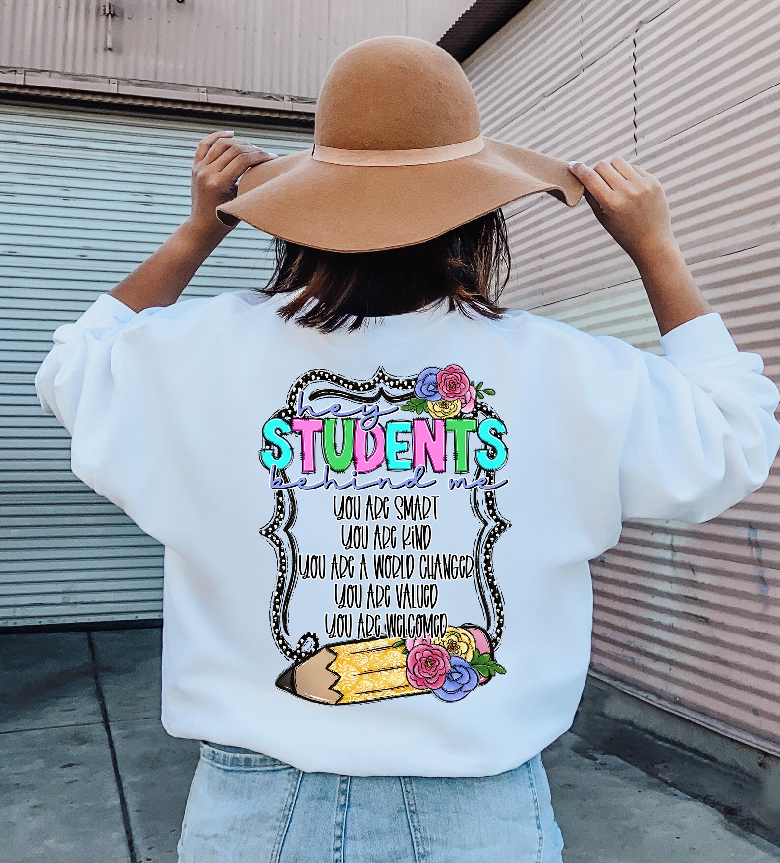 Hey Students Behind Me, Inspirational Shirt Back, Digital Design ...
