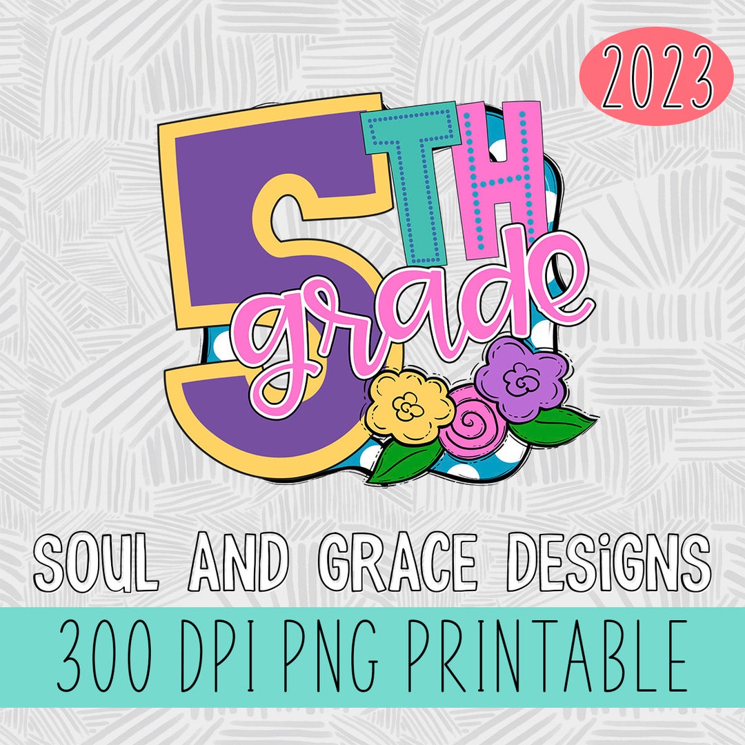 School Grade Level 5th Grade- Digital Design - INSTANT DOWNLOAD - PNG ...