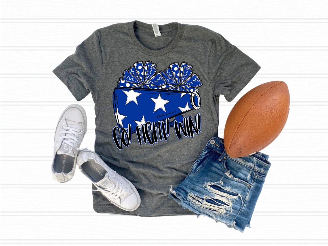Go Fight Win ROYAL Blue Megaphone Png for Girls Shirts INSTANT DOWNLOAD ...