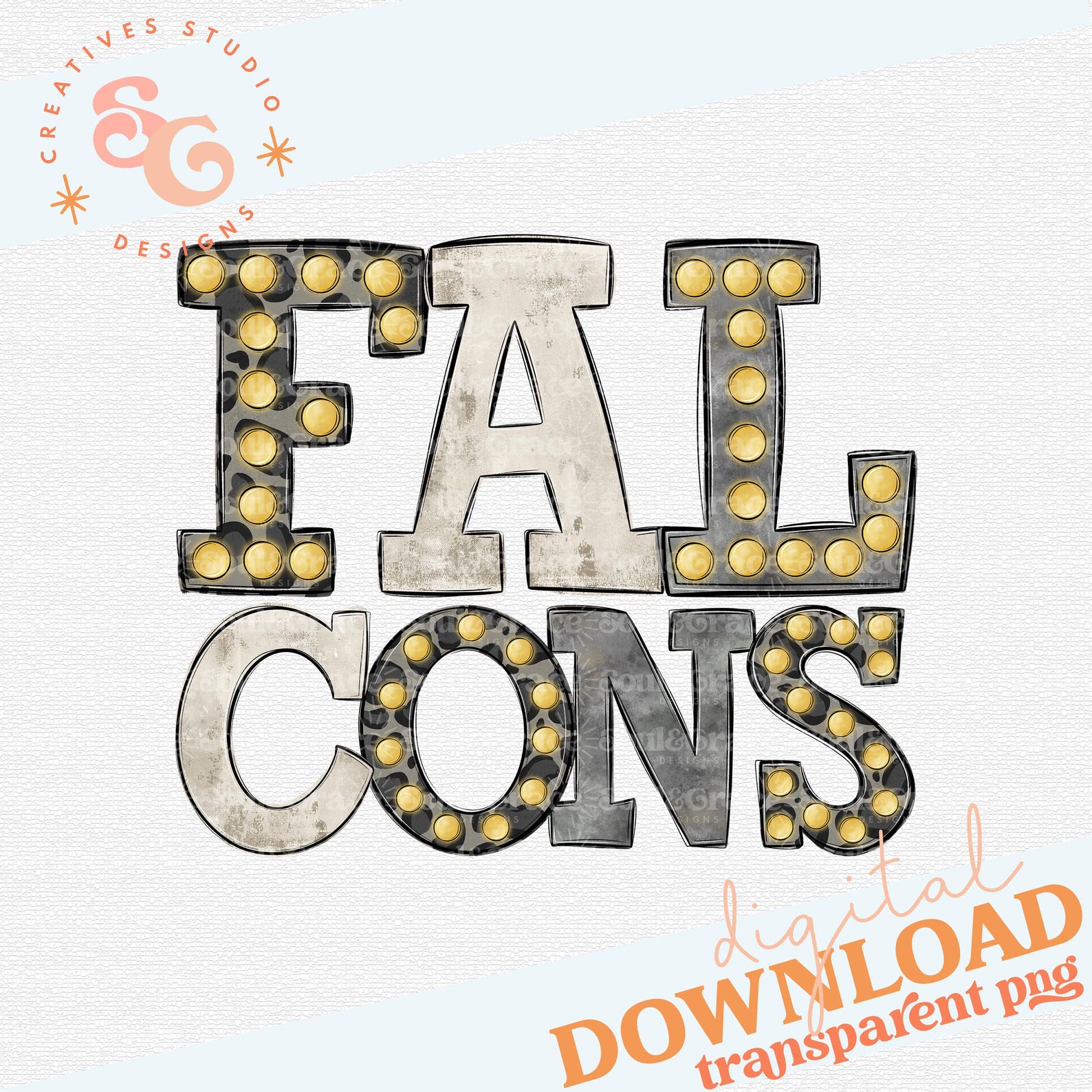 Mascot Png for School FALCONS Neutral Marquee Digital Design, Instant ...