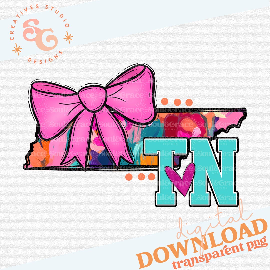 Tennessee Png for Stickers DIGITAL DOWNLOAD, Watercolor Floral ...