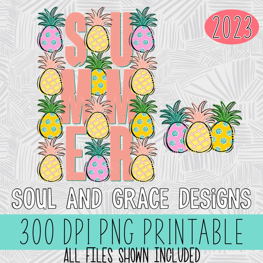 Summer Pineapple Digital Design INSTANT Download PNG Printable ...