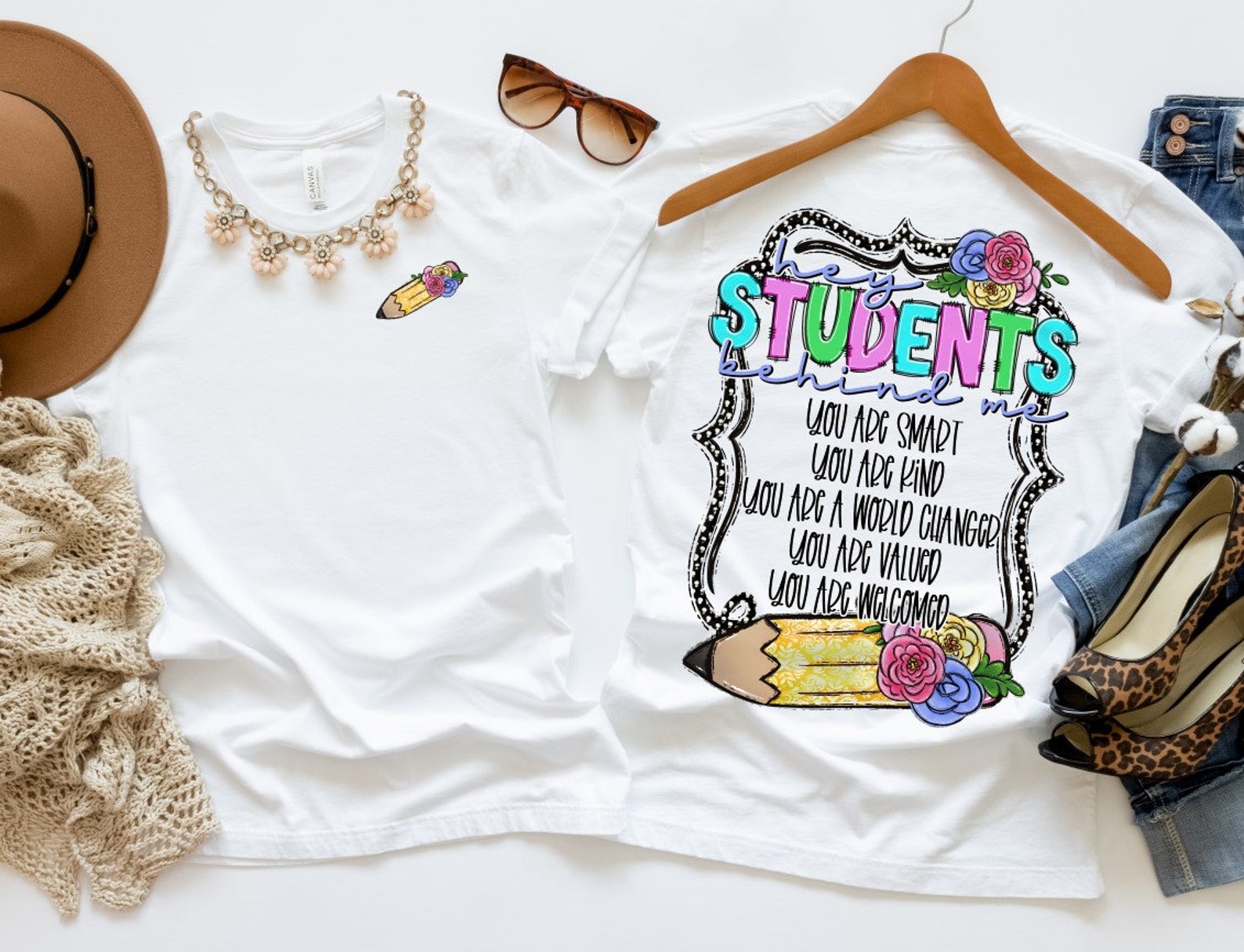 Hey Students Behind Me, Inspirational Shirt Back, Digital Design ...