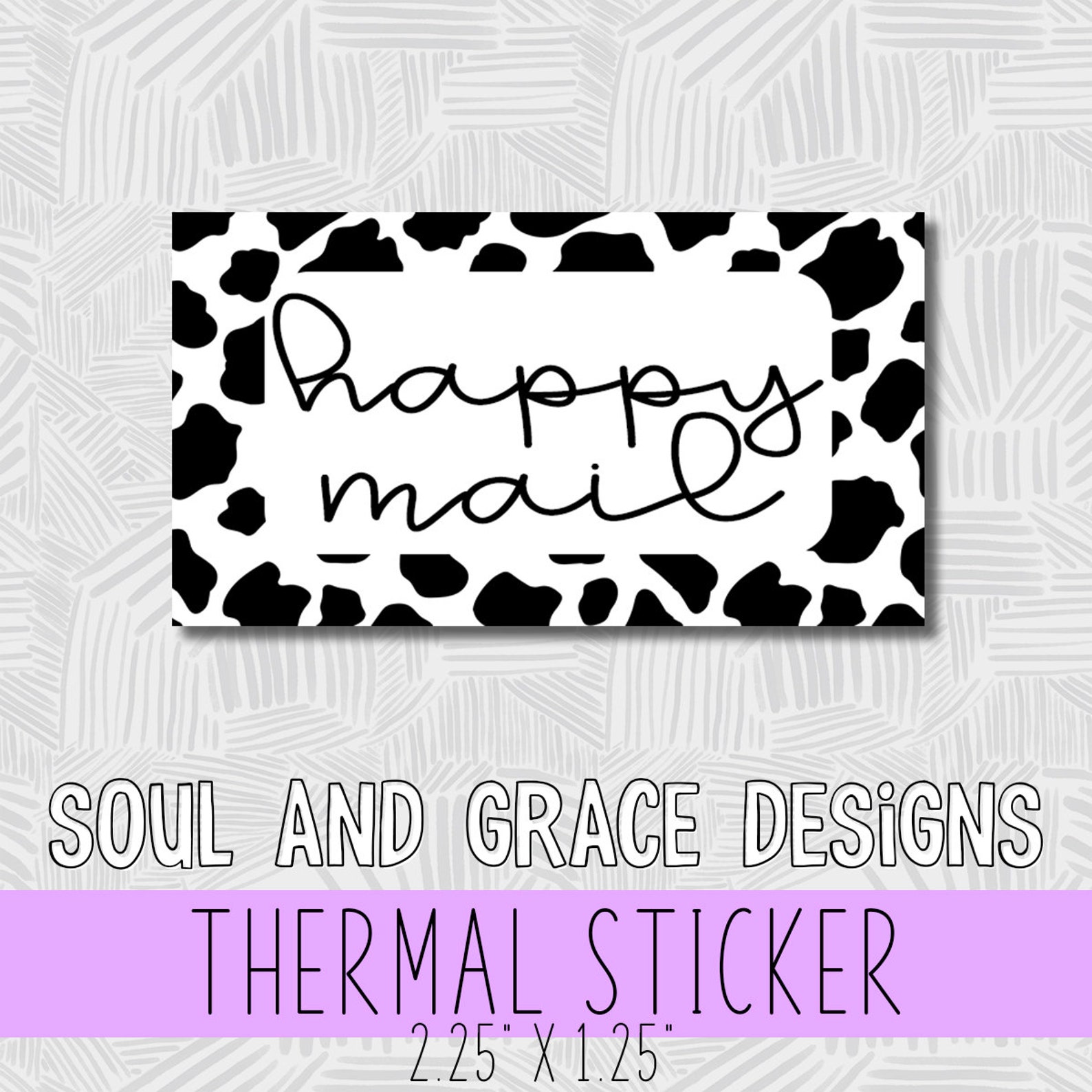Happy Mail Cow Print Thermal Sticker, DIGITAL DOWNLOAD, PNG - Etsy