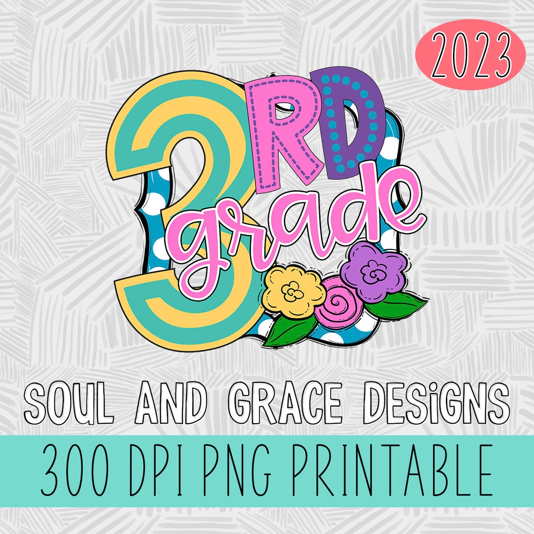 School Grade Level 3rd Grade - Digital Design - INSTANT DOWNLOAD - PNG ...