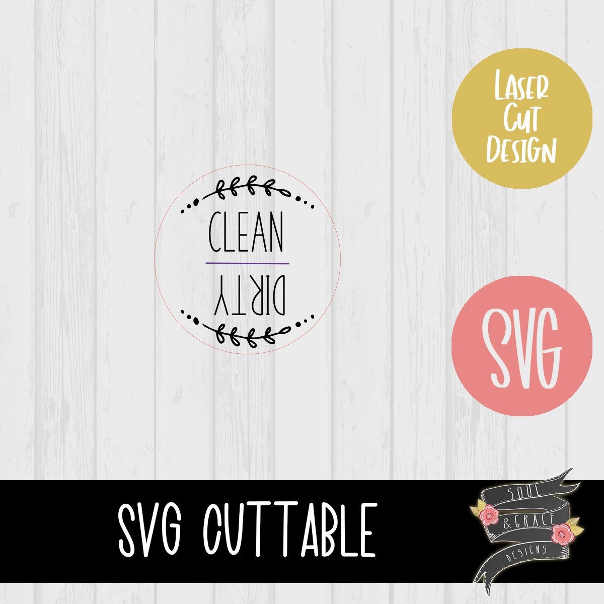 Embellishments Clean Dirty svg Clean Dirty Dishwasher magnet svg ...