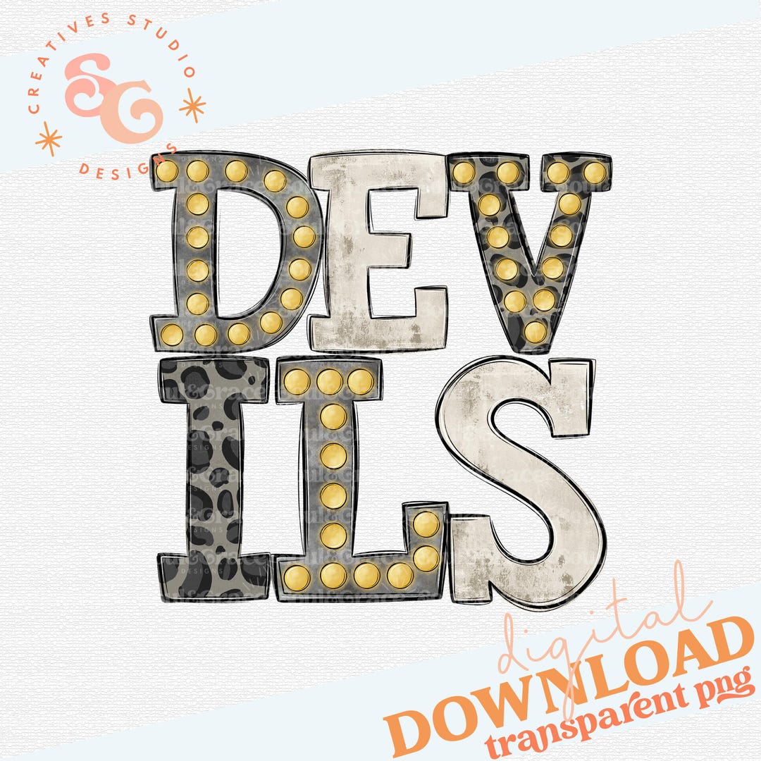 Mascot Png for School DEVILS Neutral Marquee Digital Design, Instant ...