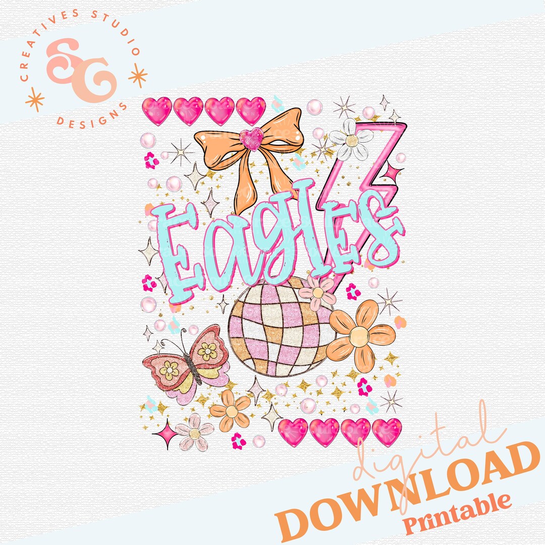 School Mascot Png Eagles School Spirit Png for Girls Shirts, Preppy ...