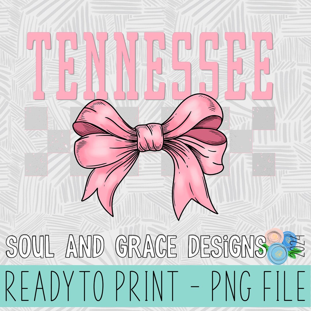 Coquette Bow State Png Png for State Decals bow Pink TENNESSEE Digital ...