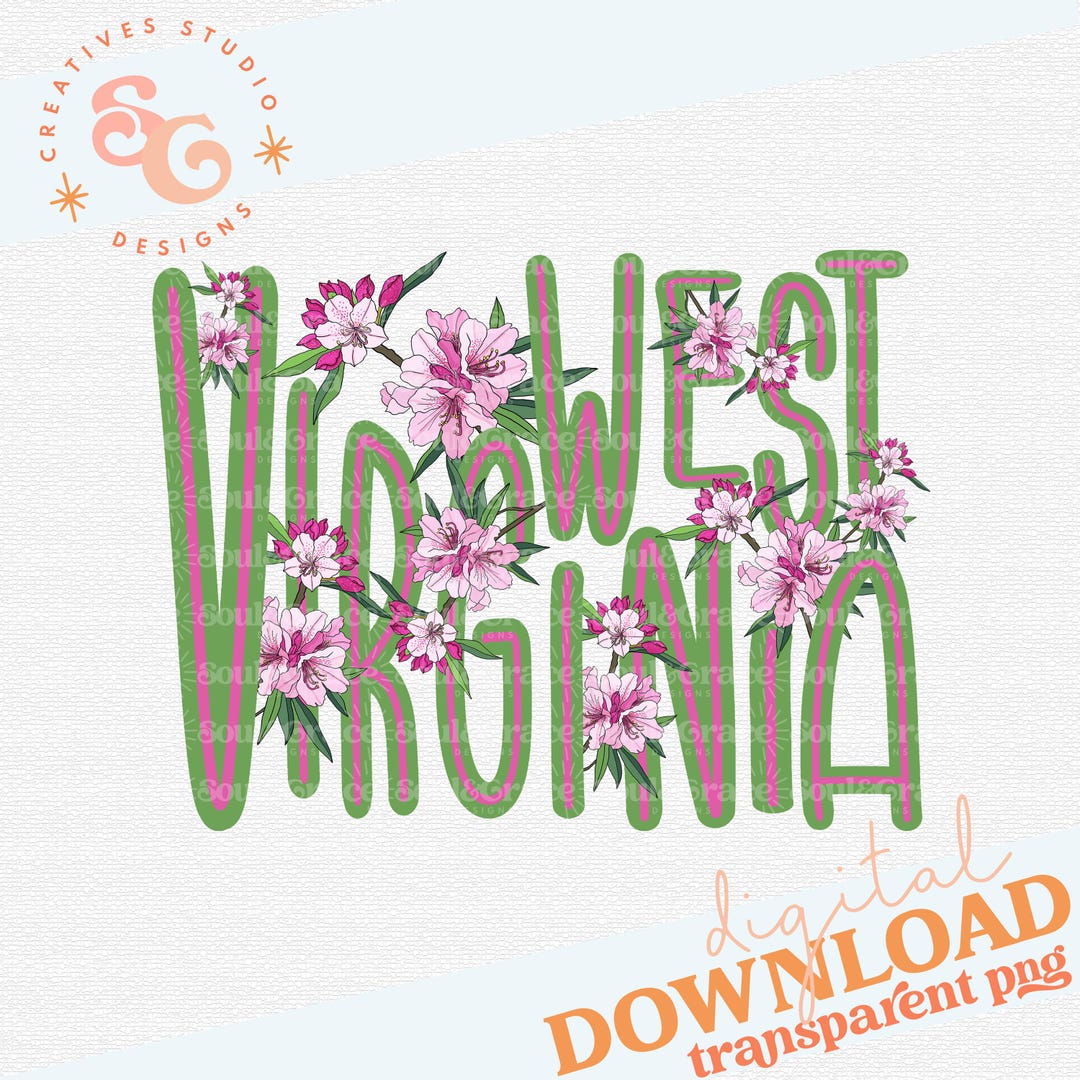 WV State Flower Sticker Designs Png Files for Car Decals, Pink ...