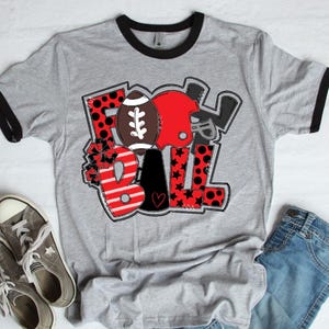 Football Word Art RED Black Digital Design, INSTANT DOWNLOAD, Png ...