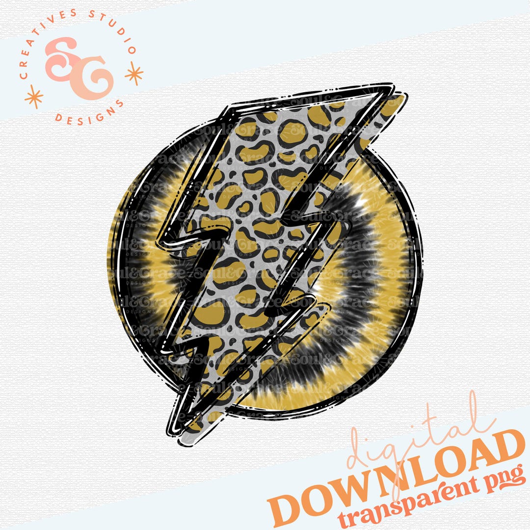 Doodle Bolt and Tie Dye Vegas Gold Black Leopard Digital Design ...